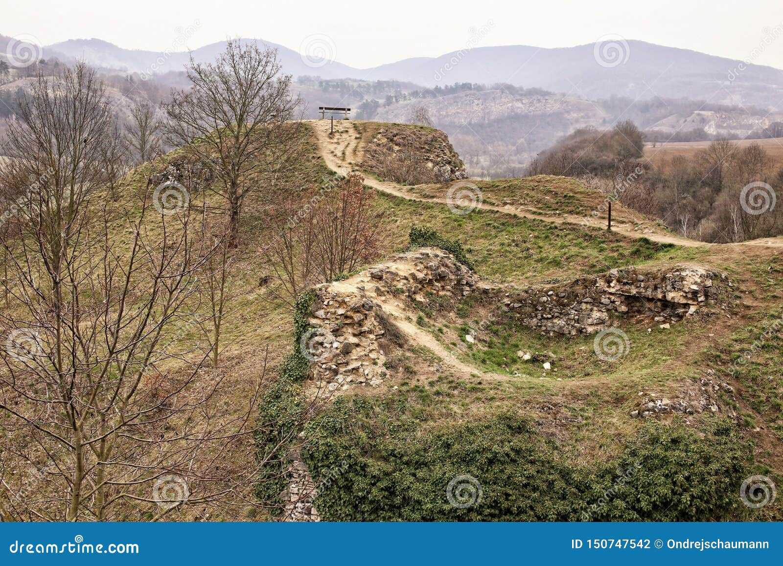 Remains of Tetin Castle Walls Stock Photo - Image of hill, mountains ...