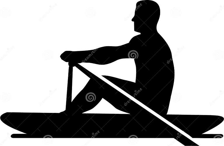 Remando a silhueta ilustração do vetor. Ilustração de remo - 106165338