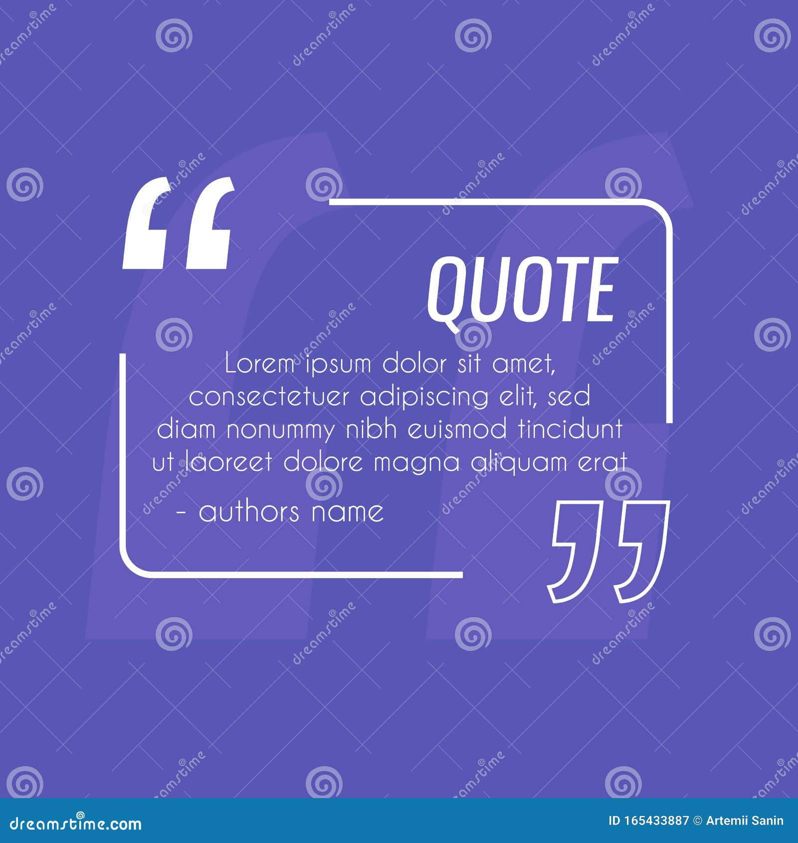 Remark Quote Text Box Poster Template Concept. Citation Frame Stock ...