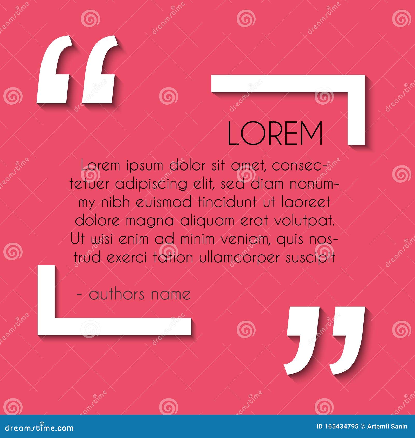 Remark Quote Text Box Poster Template Concept. Citation Frame Stock ...