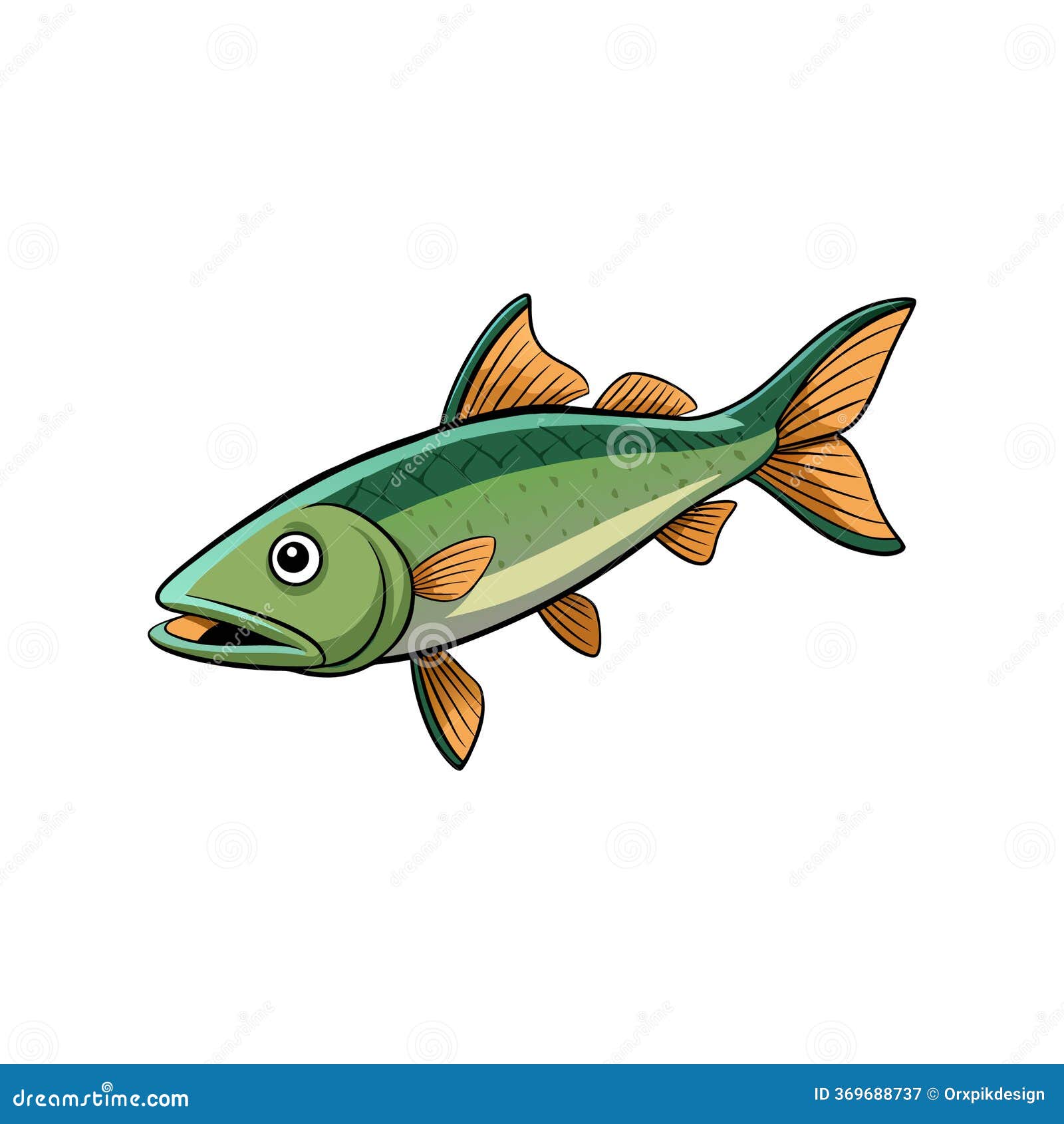 Bowfin Fish Speaks Vector Kawaii | CartoonDealer.com #322450948