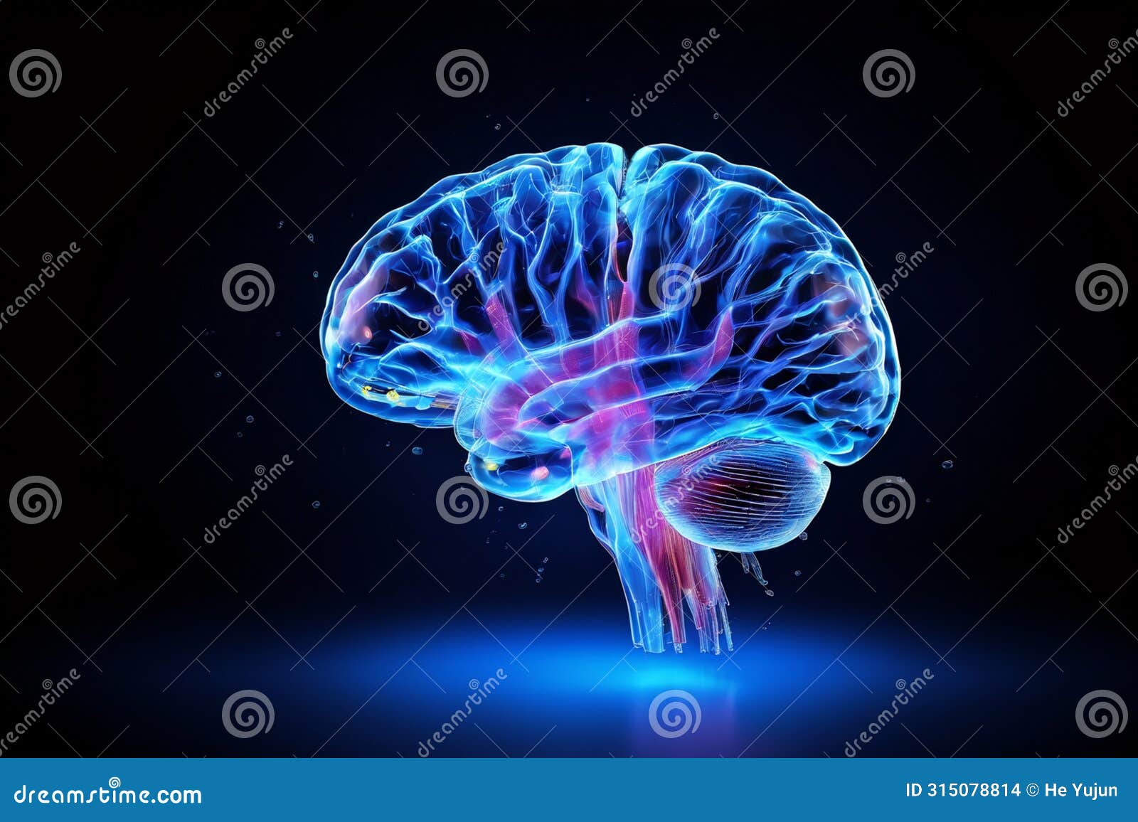 Creative 3D Illustration of the Human Brain for Thinking Concept Stock ...