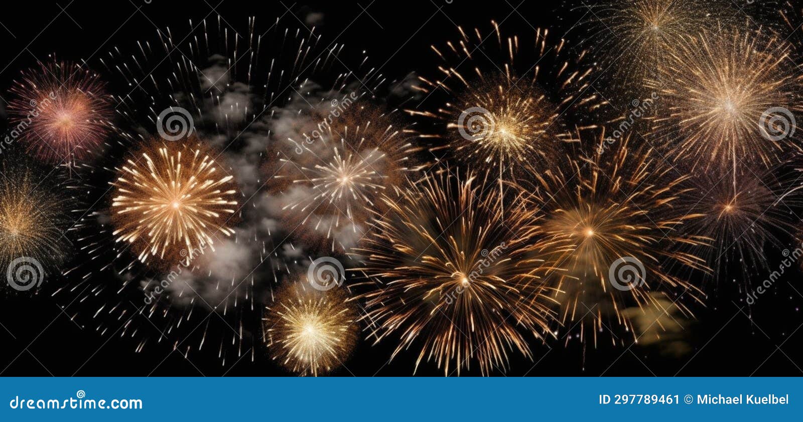 Spectacular Fireworks on Black Subtle Tonal Magic Stock Illustration ...