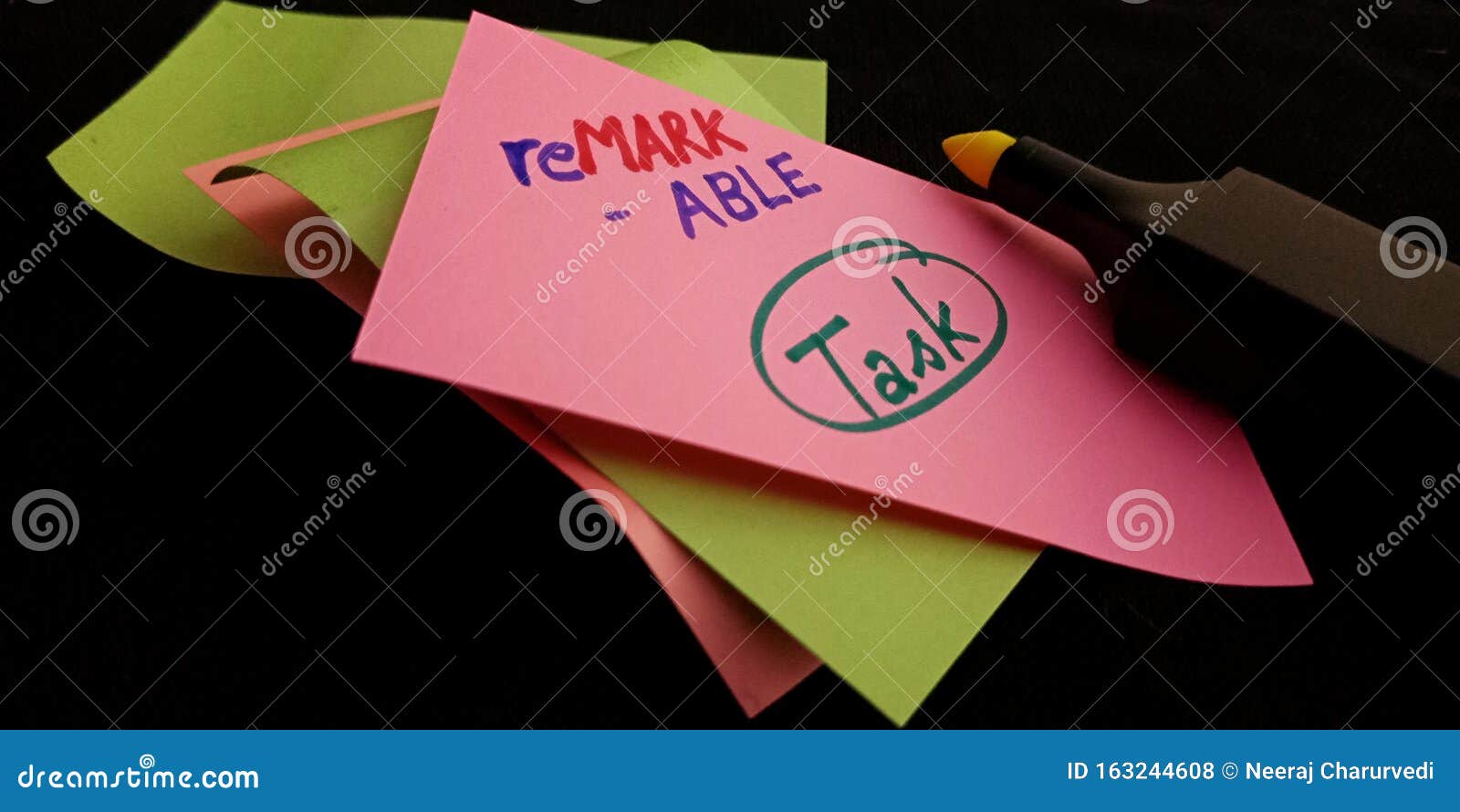 Remarkable Task Concept Displaying with Highlighter Stock Photo - Image ...