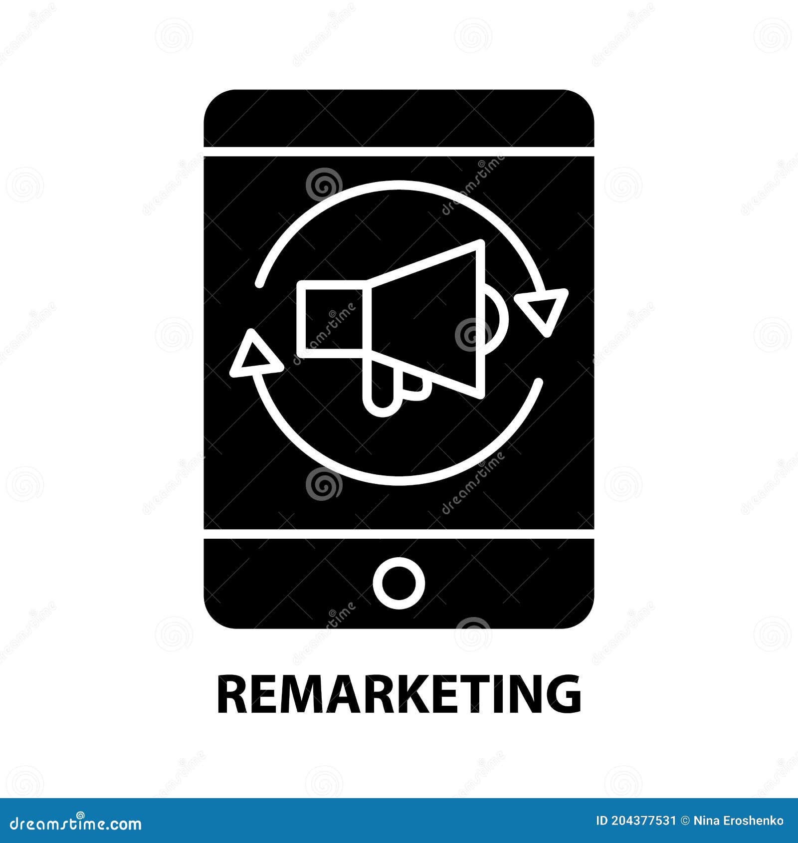 Remarketing Icon, Black Vector Sign with Editable Strokes, Concept ...