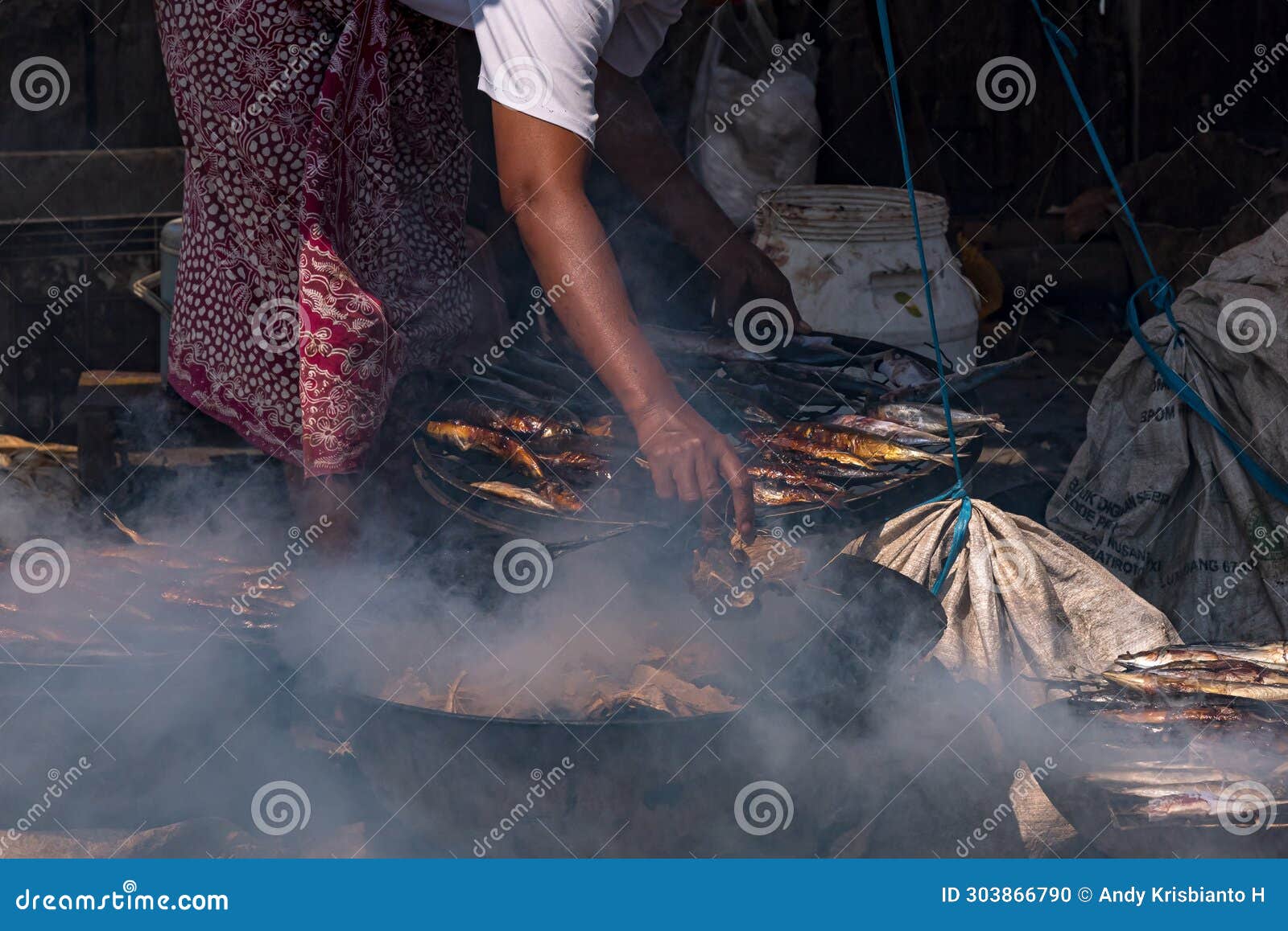 A View of the Fish Smoking Process Stock Photo - Image of oven, brown ...
