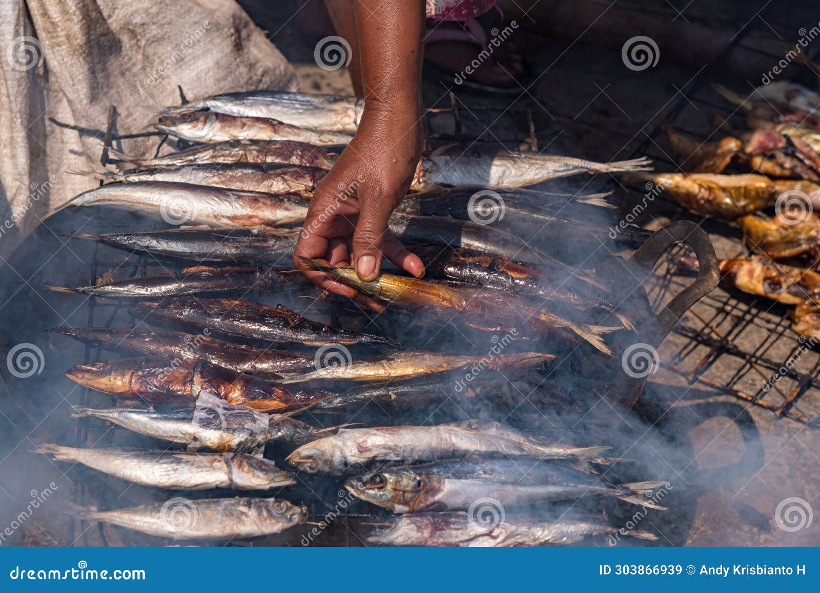 A View of the Fish Smoking Process Stock Image - Image of nutrition ...