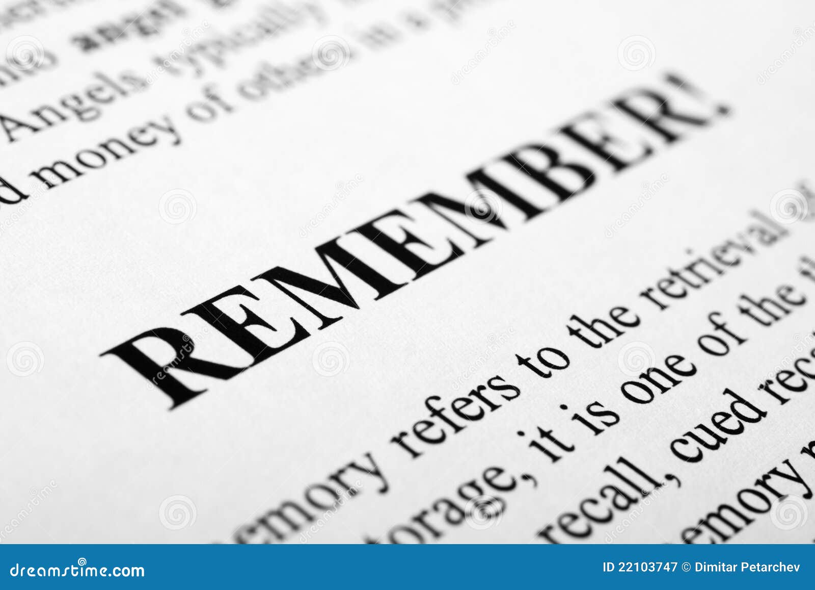 Remember stock image. Image of selective, abstract, background - 22103747