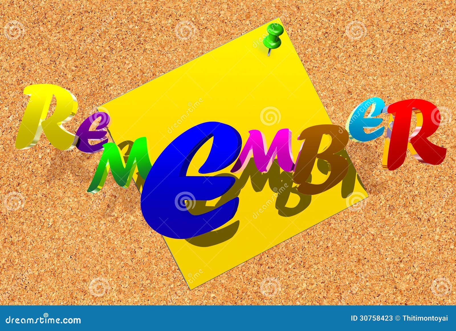 Remember 3D stock illustration. Illustration of notepad - 30758423