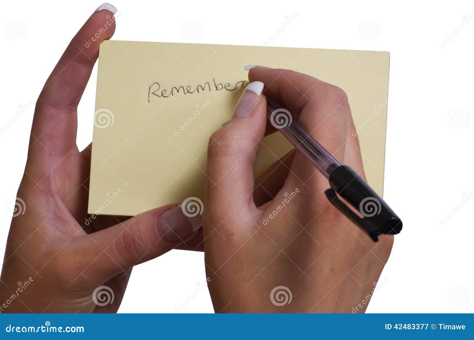 Remember stock image. Image of female, list, sticky, finger - 42483377