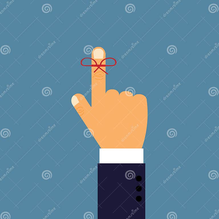 Remember finger stock vector. Illustration of hand, emblem - 91160789