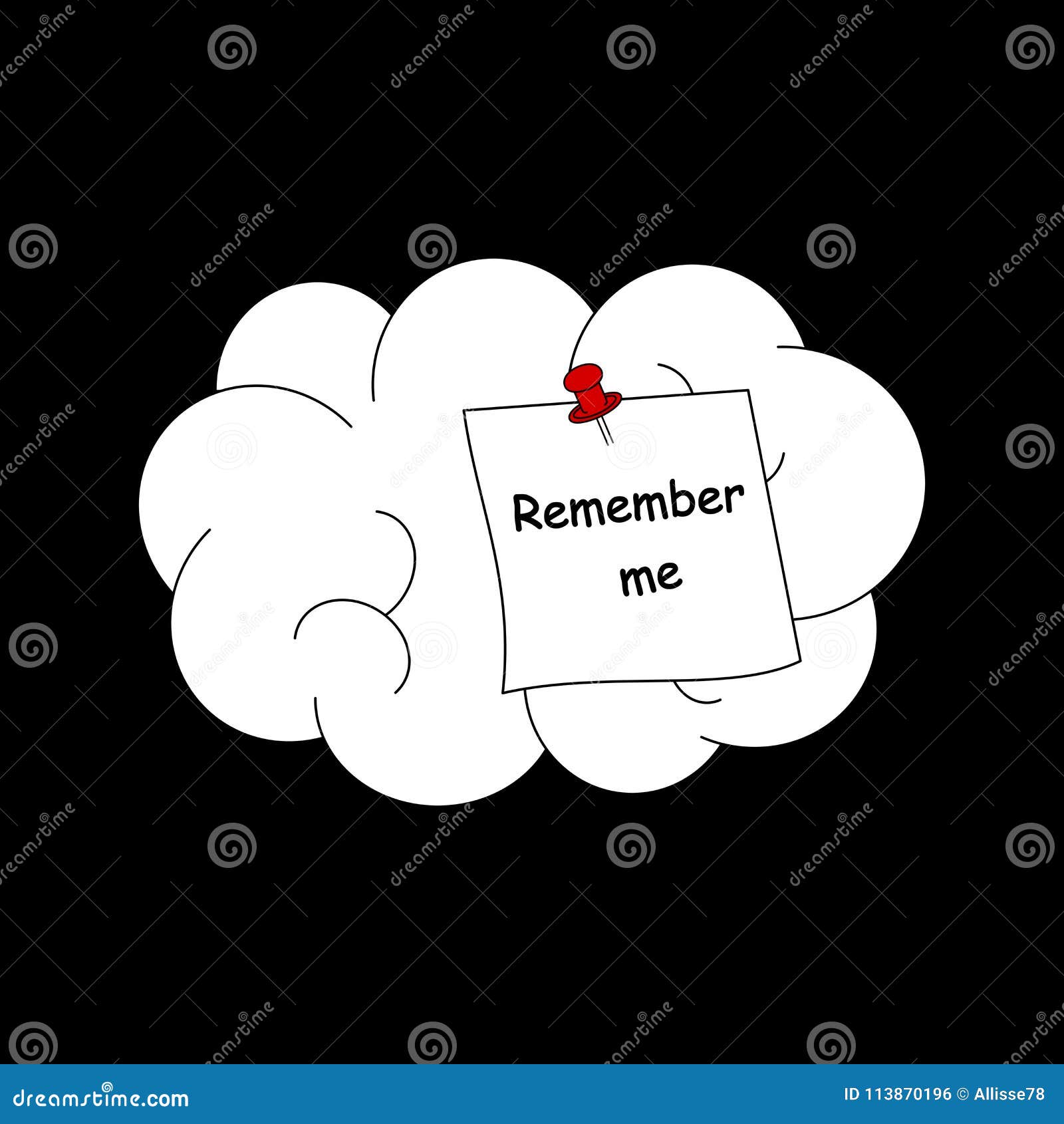 Remember Me Concept Vector Illustration with Human Brain Stock Vector ...