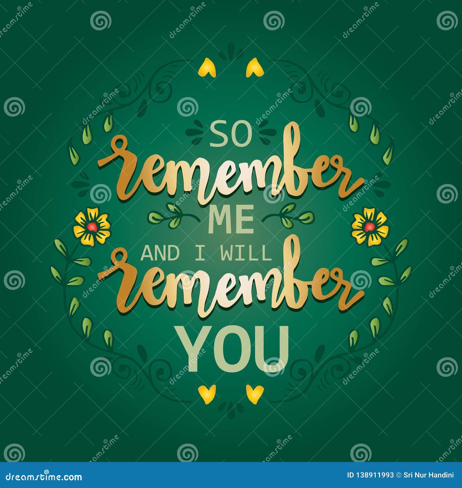 So Remember Me I Will Remember You. Stock Illustration - Illustration ...