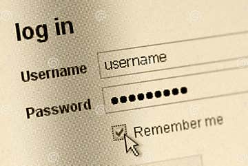 Remember me - Login form stock image. Image of link, graphic - 9376351