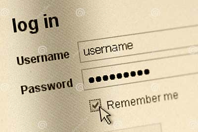 Remember me - Login form stock image. Image of link, graphic - 9376351