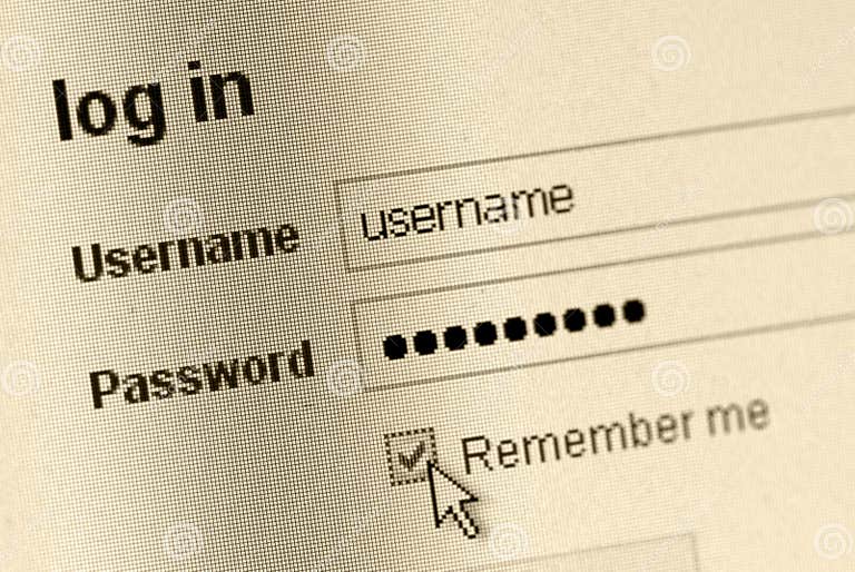 Remember me - Login form stock image. Image of link, graphic - 9376351