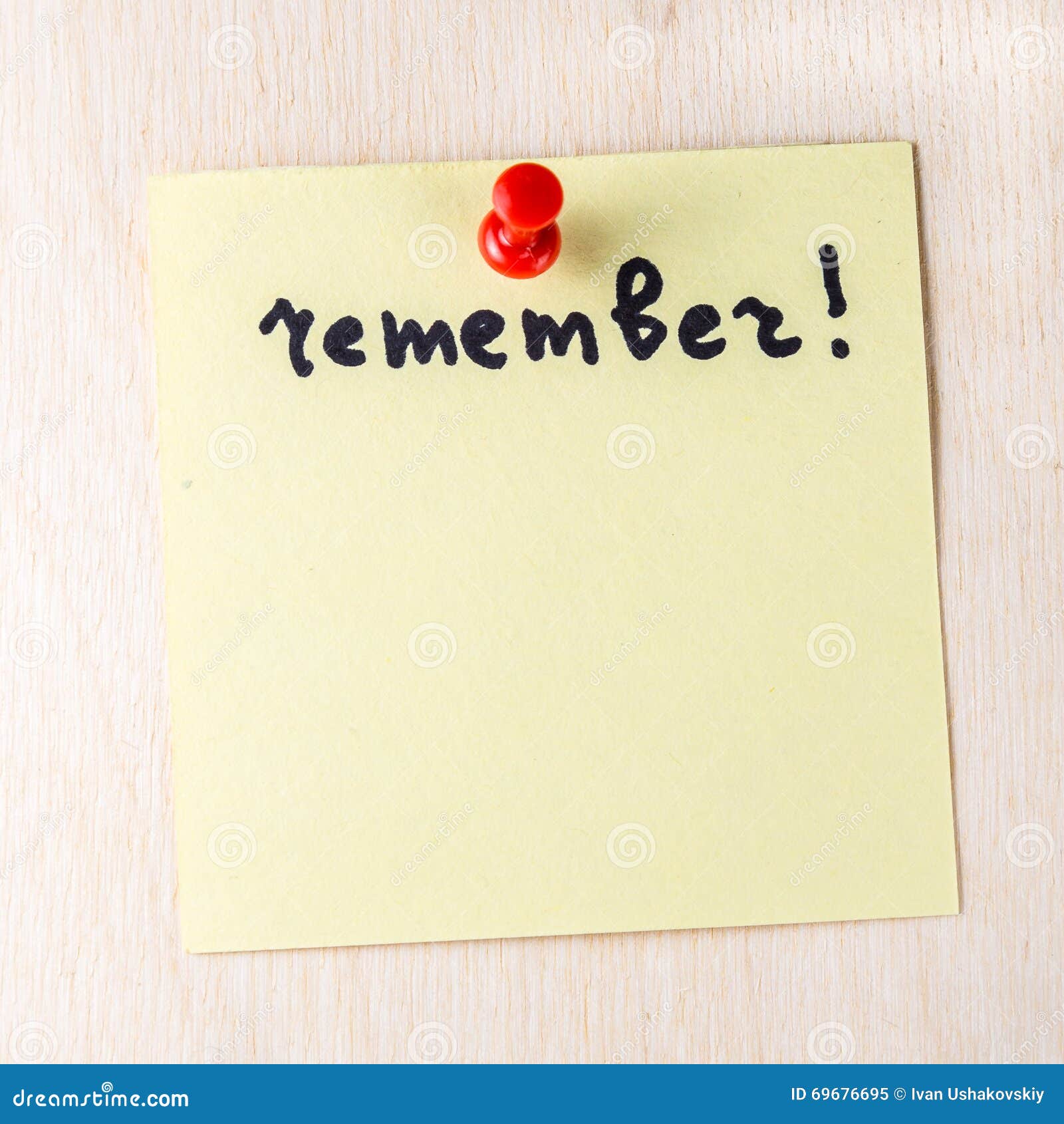 Remember Note on Paper Post it Stock Image - Image of desk, motivation ...
