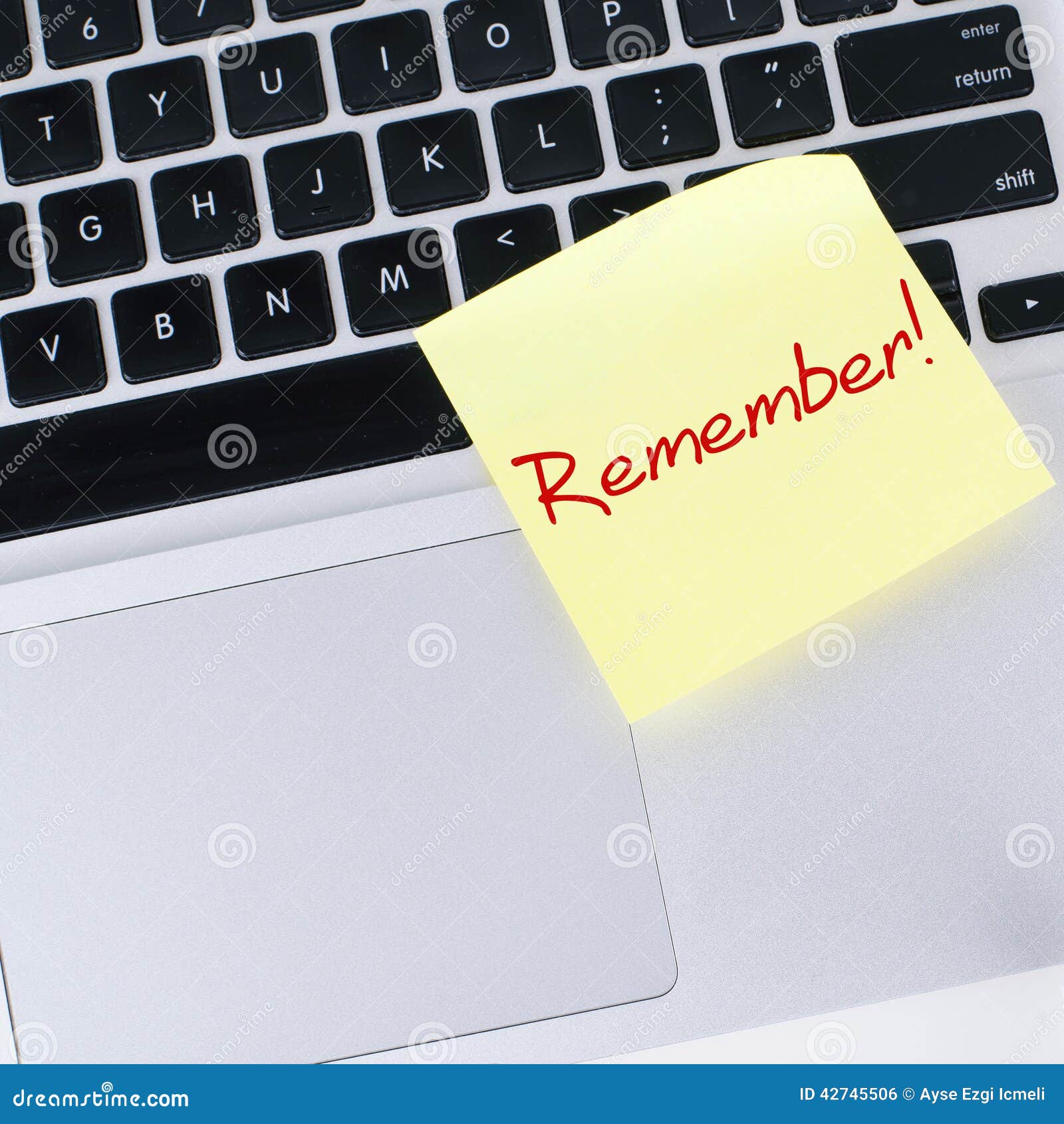 REMEMBER NOTE stock photo. Image of attention, blank - 42745506