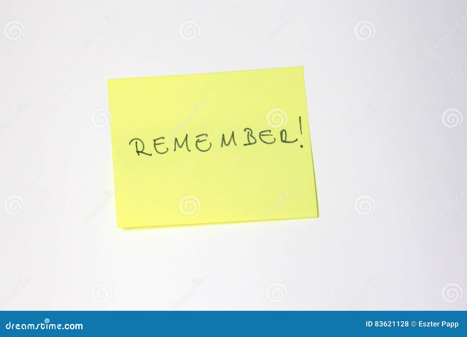 Remember in post-it stock photo. Image of reminder, post - 83621128