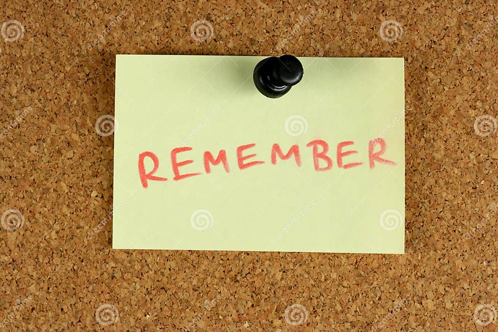 Remember post-it note stock image. Image of pinned, forgotten - 5694157