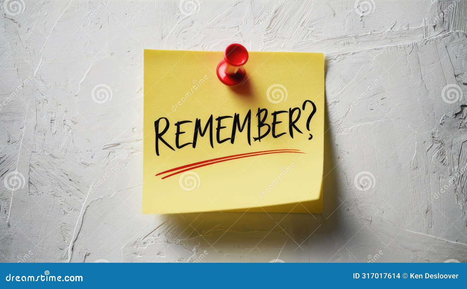 Remember Question Mark Written on a Yellow Sticky Note with Copy-Space ...