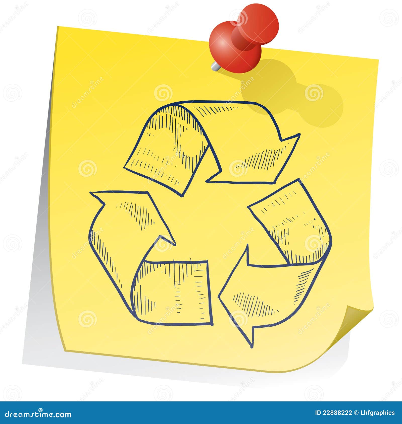 Remember Recycling Sticky Note Stock Illustration - Illustration of ...