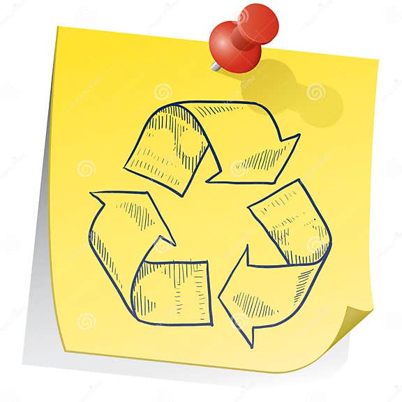 Remember Recycling Sticky Note Stock Illustration - Illustration of ...