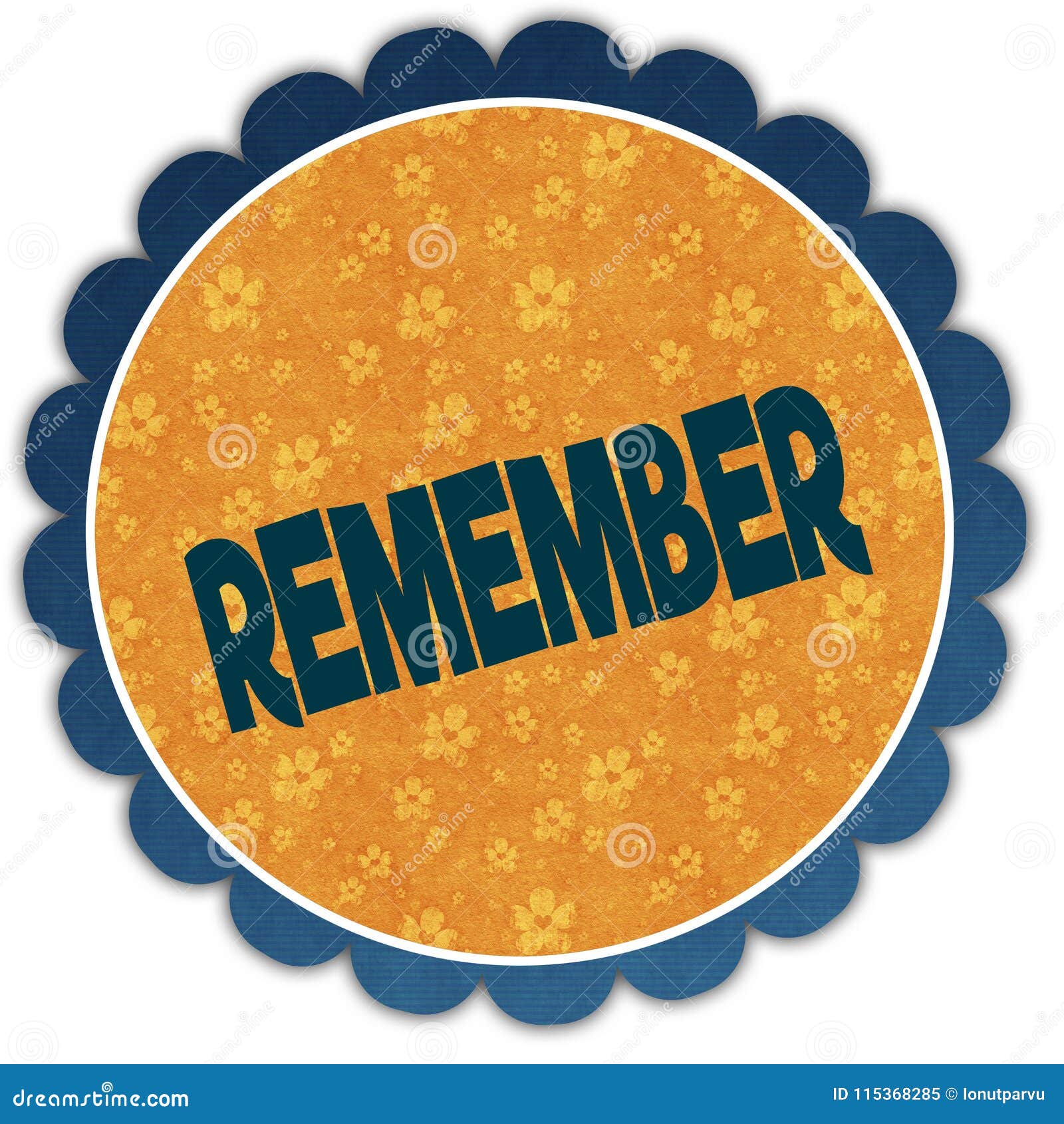 REMEMBER Text on Flower Label. Stock Illustration - Illustration of ...