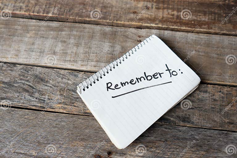 Remember To Words Written with Black Marker on Notebook Stock Photo ...