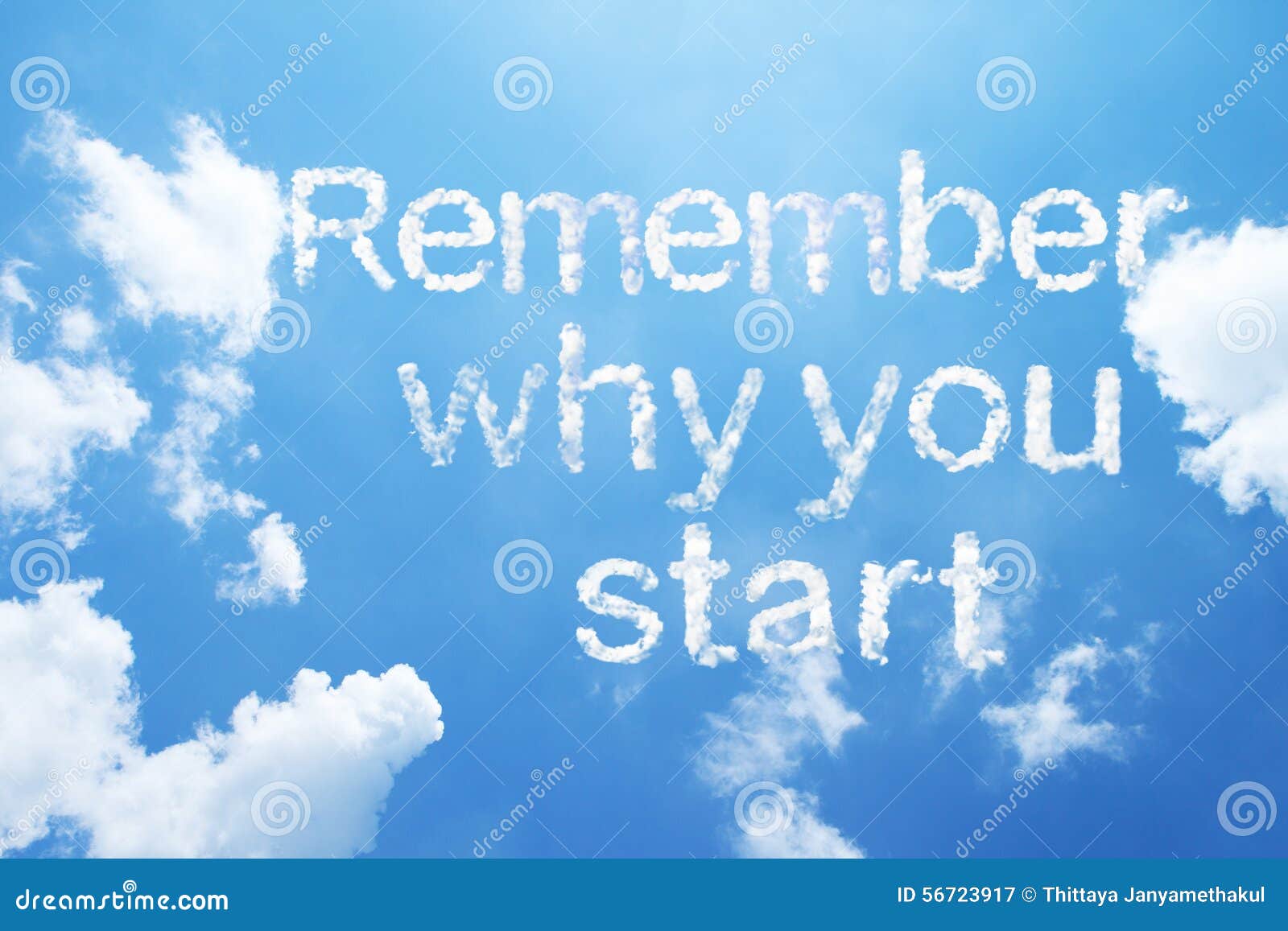 Remember Why You Start Cloud Word Stock Image - Image of message ...