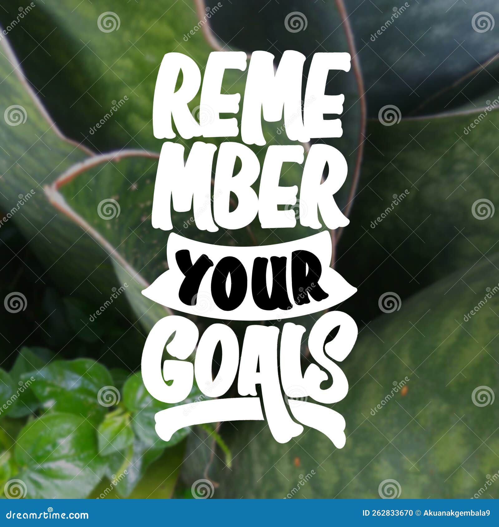 REMEMBER YOUR GOALS MOTIVATIONAL QUOTE Stock Photo - Image of positive ...