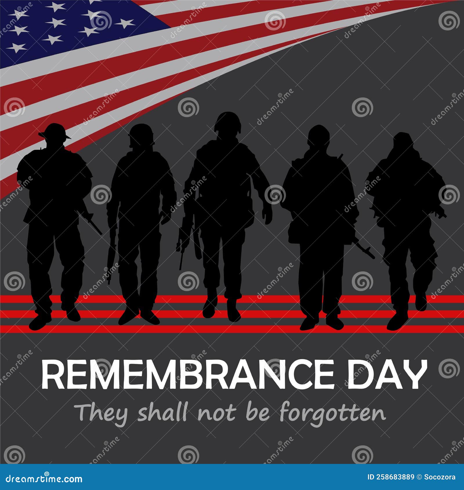 Remembrance Day Flat Vector Illustration Stock Vector - Illustration of ...