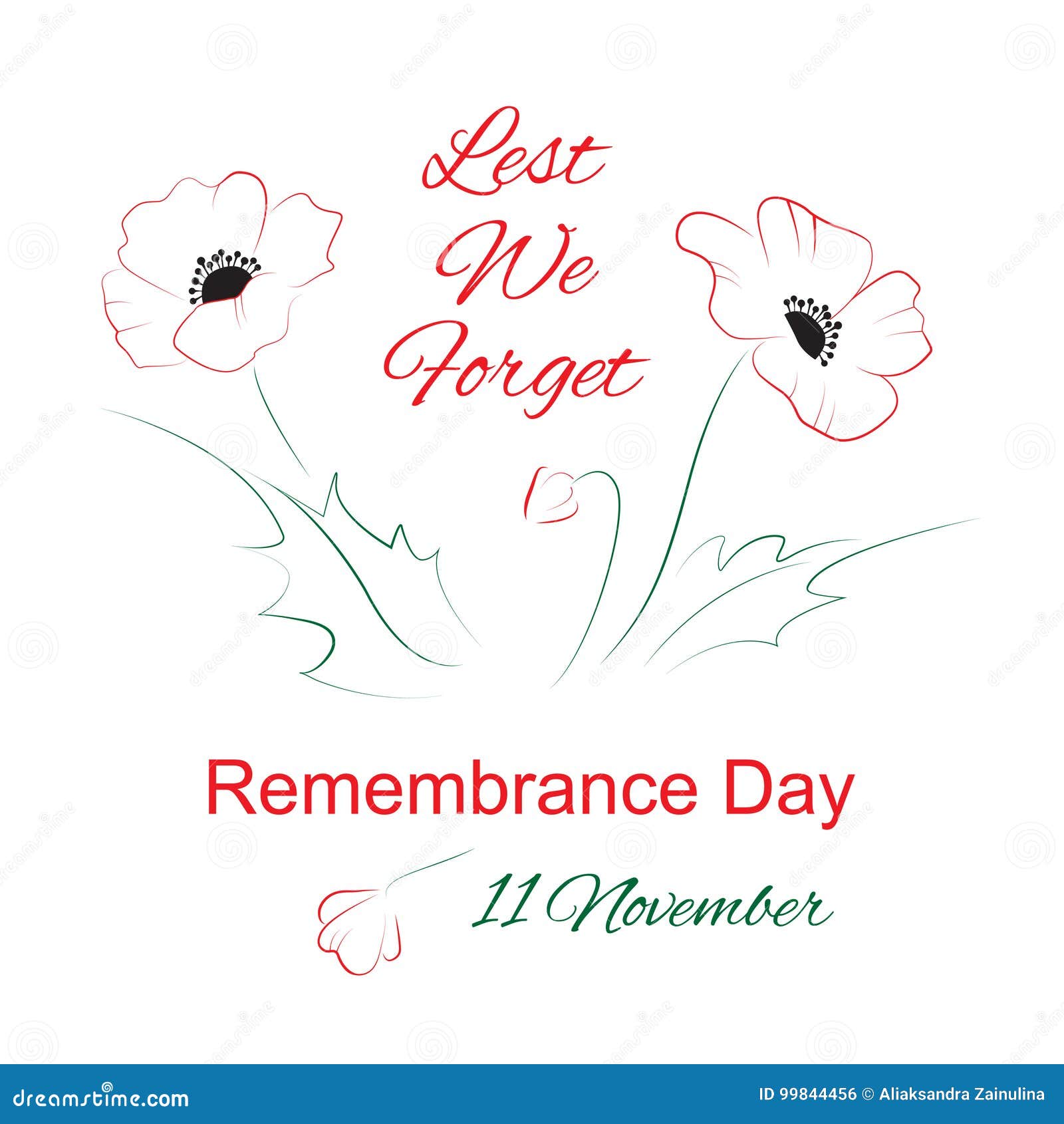 Remembrance day symbol stock vector. Illustration of poster - 99844456
