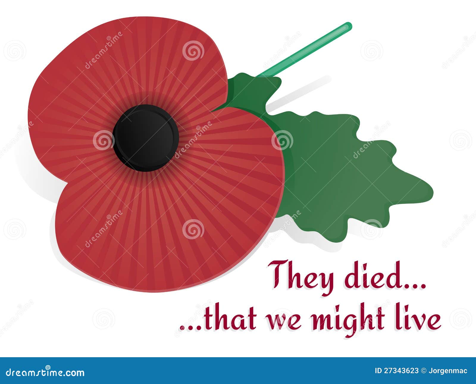Remembrance Poppy Card Cartoon Vector | CartoonDealer.com #27343623