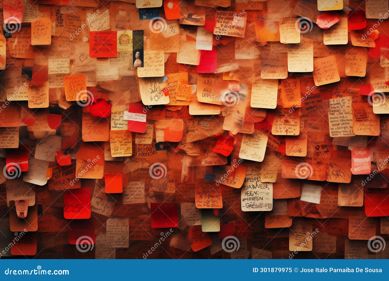 Remembrance Wall of Handwritten Notes a Poignant Stock Illustration ...