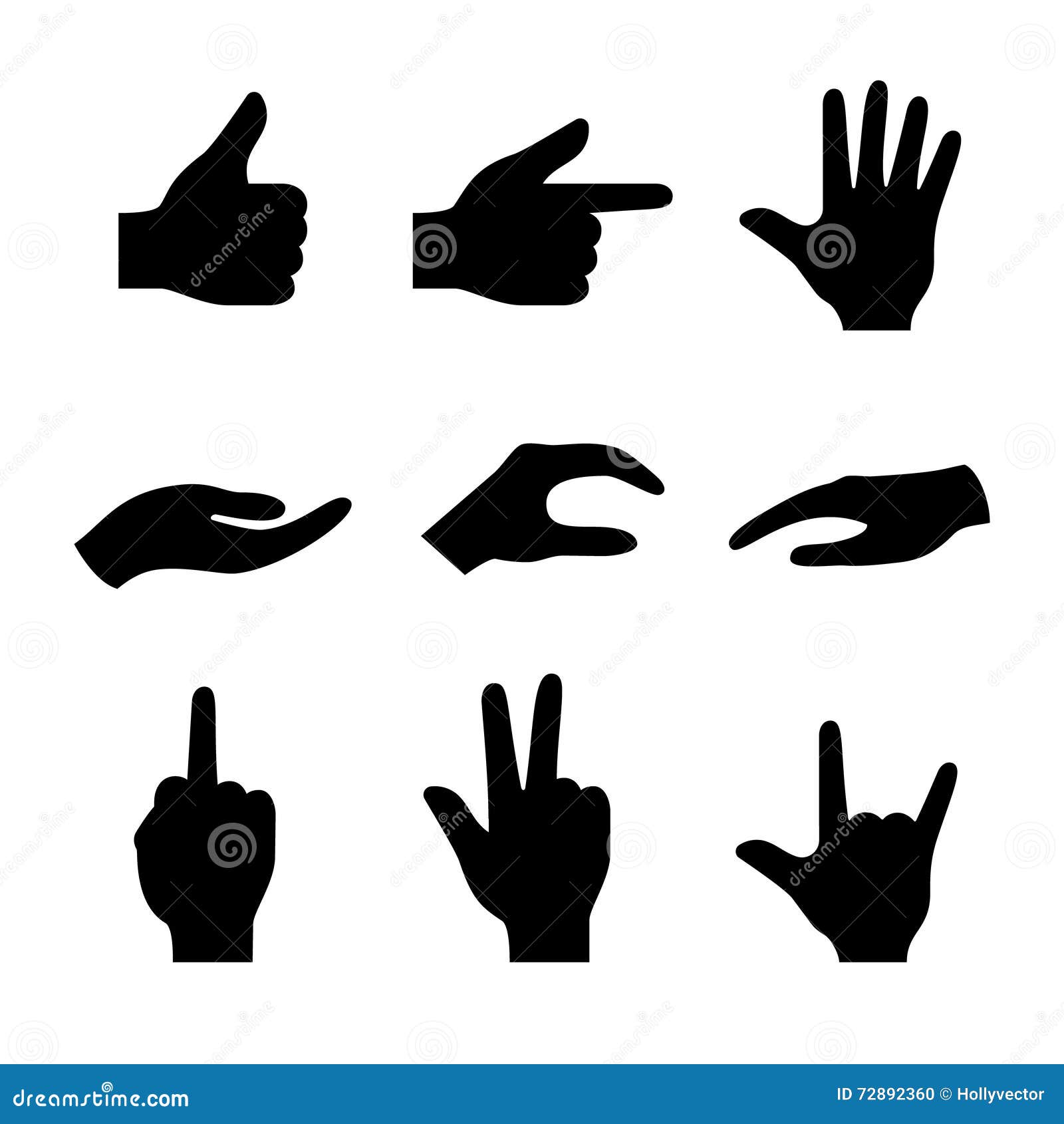 Remettez Les Icônes, Ensemble De 16 Symboles De Geste Illustration de ...