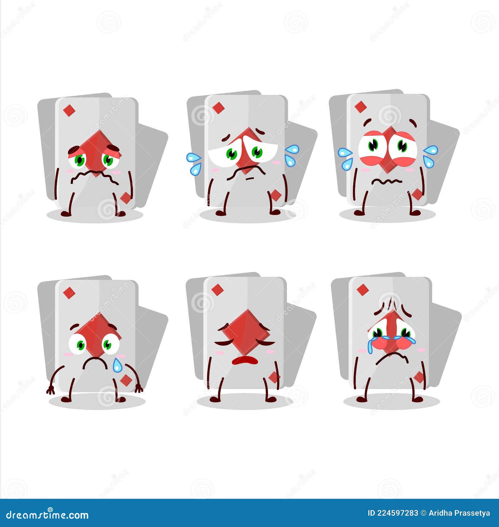 Remi Card Club Cartoon Character With Sad Expression Vector ...