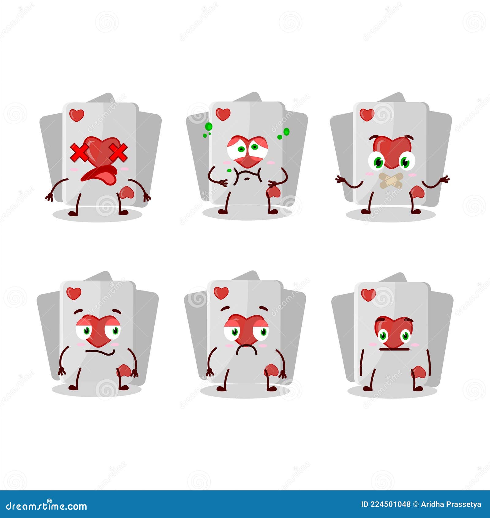 Remi Card Love Cartoon Character with Nope Expression Stock Vector ...