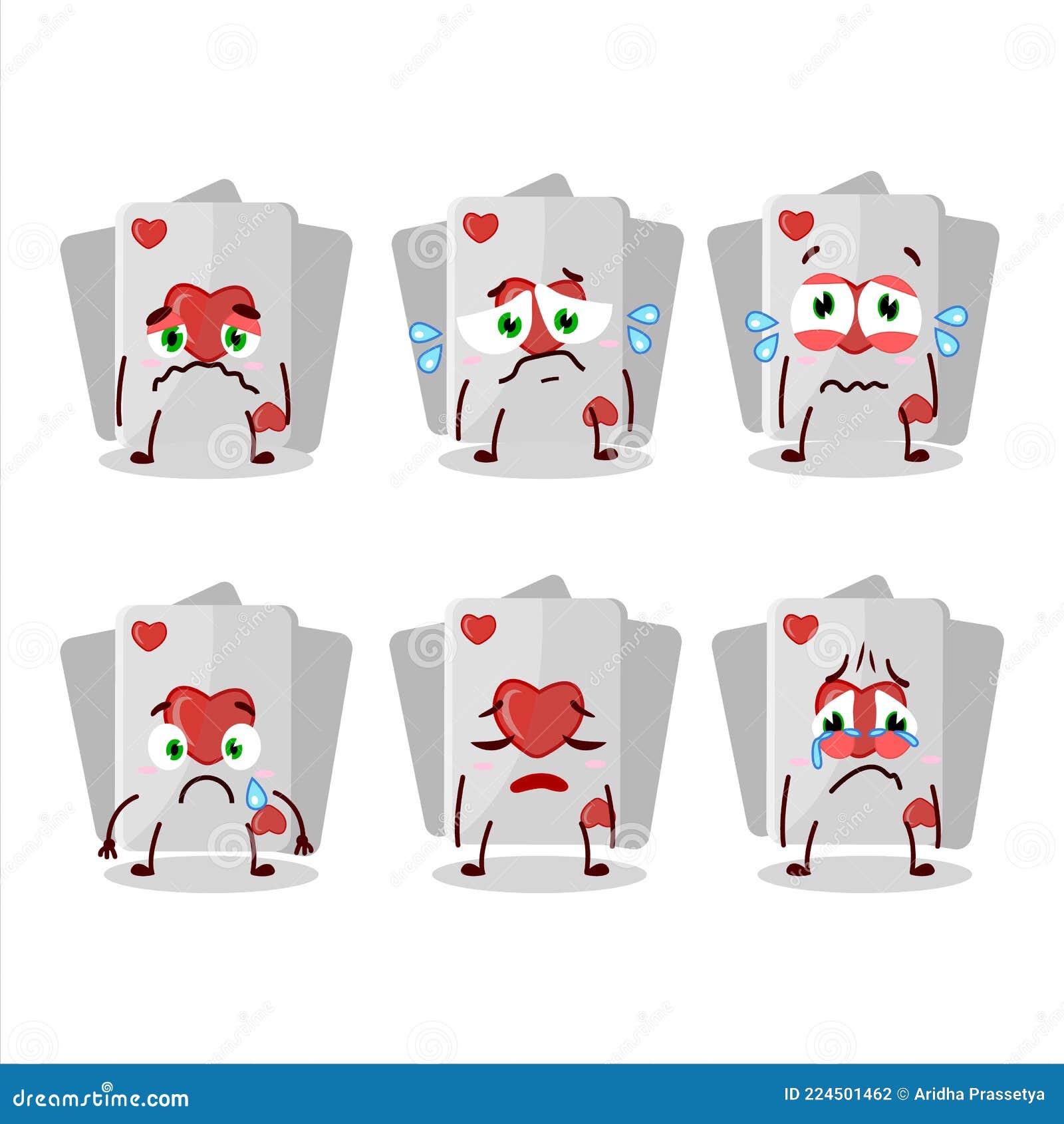 Remi Card Love Cartoon Character with Sad Expression Stock Vector ...