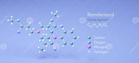 Remifentanil Molecule, Molecular Structures, Opiate Agonists, 3d Model ...