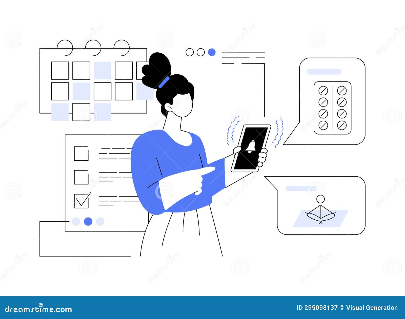 Reminder App Abstract Concept Vector Illustration. Stock Illustration ...