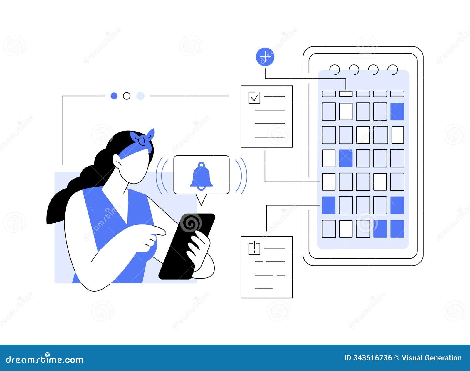 Reminder App Isolated Cartoon Vector Illustrations. Stock Vector ...