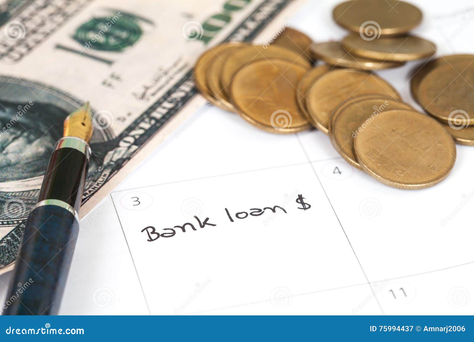 Reminder "bank Loan" Stock Image - Image of calendar, book: 75994437