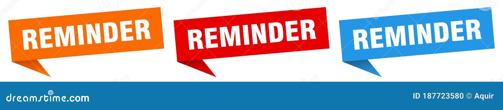 Reminder Banner. Reminder Speech Bubble Label Set Stock Vector ...