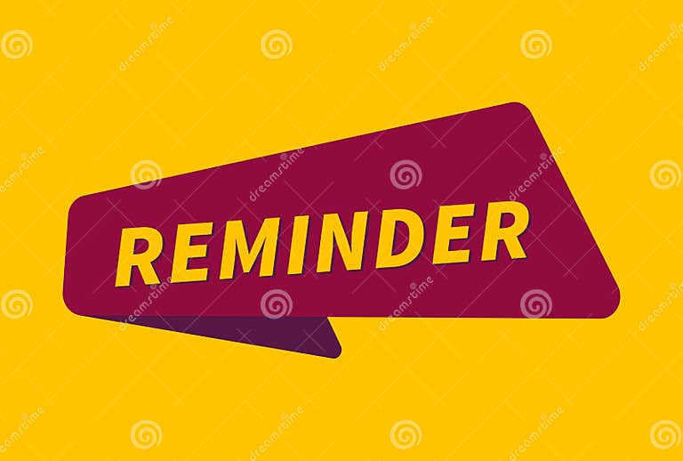 Reminder Banner Vector, Reminder Image Stock Vector - Illustration of ...