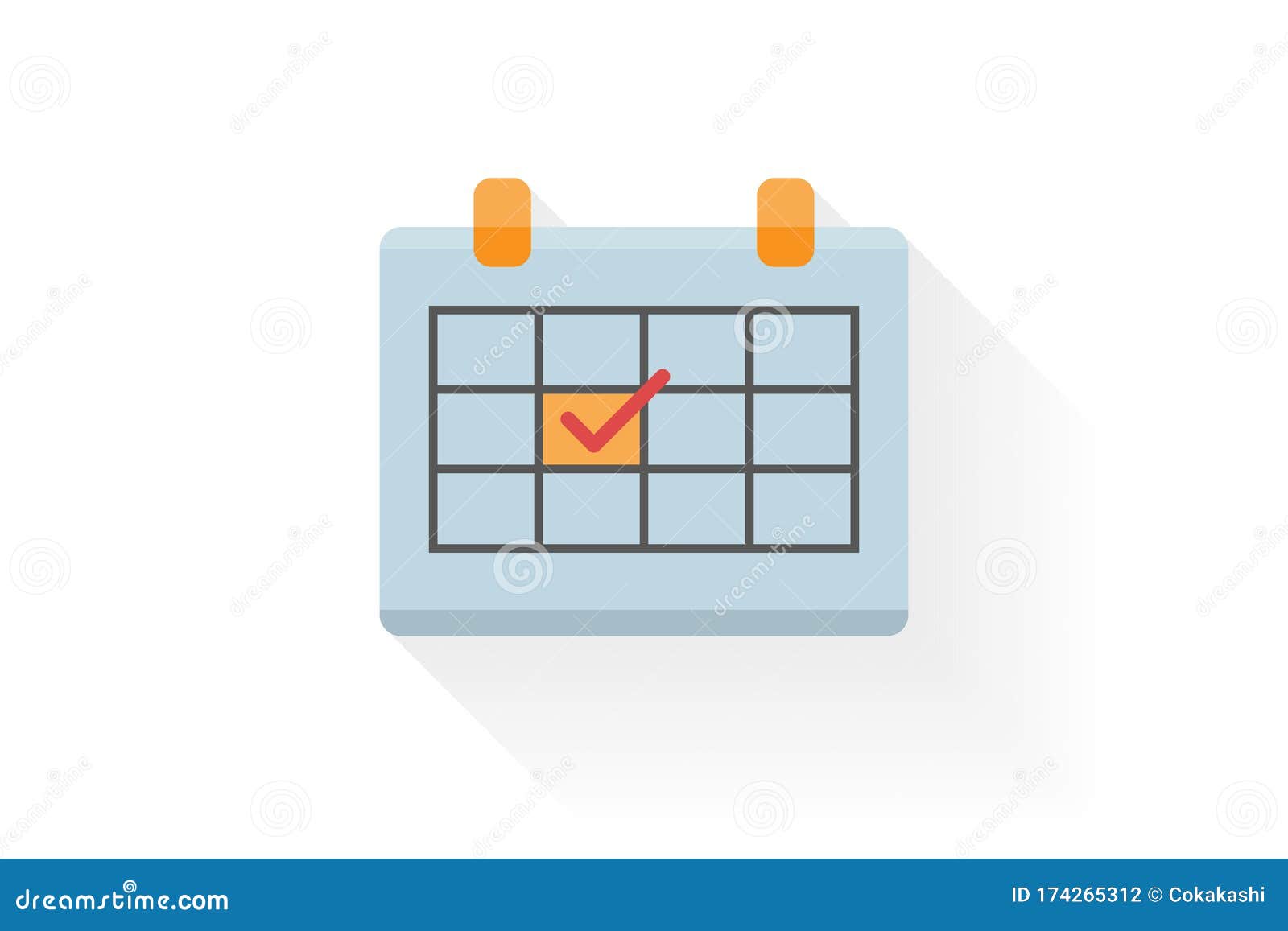 Reminder Calendar Icon Flat Design Vector. Stock Vector - Illustration ...