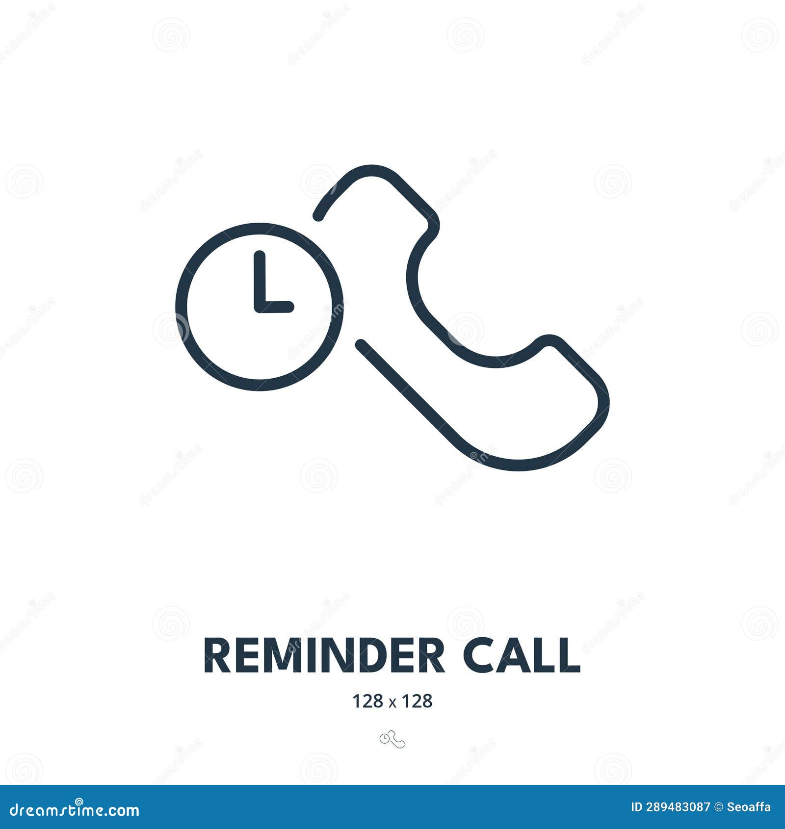 Reminder Call Icon. Phone, Telephone, Notification. Editable Stroke ...