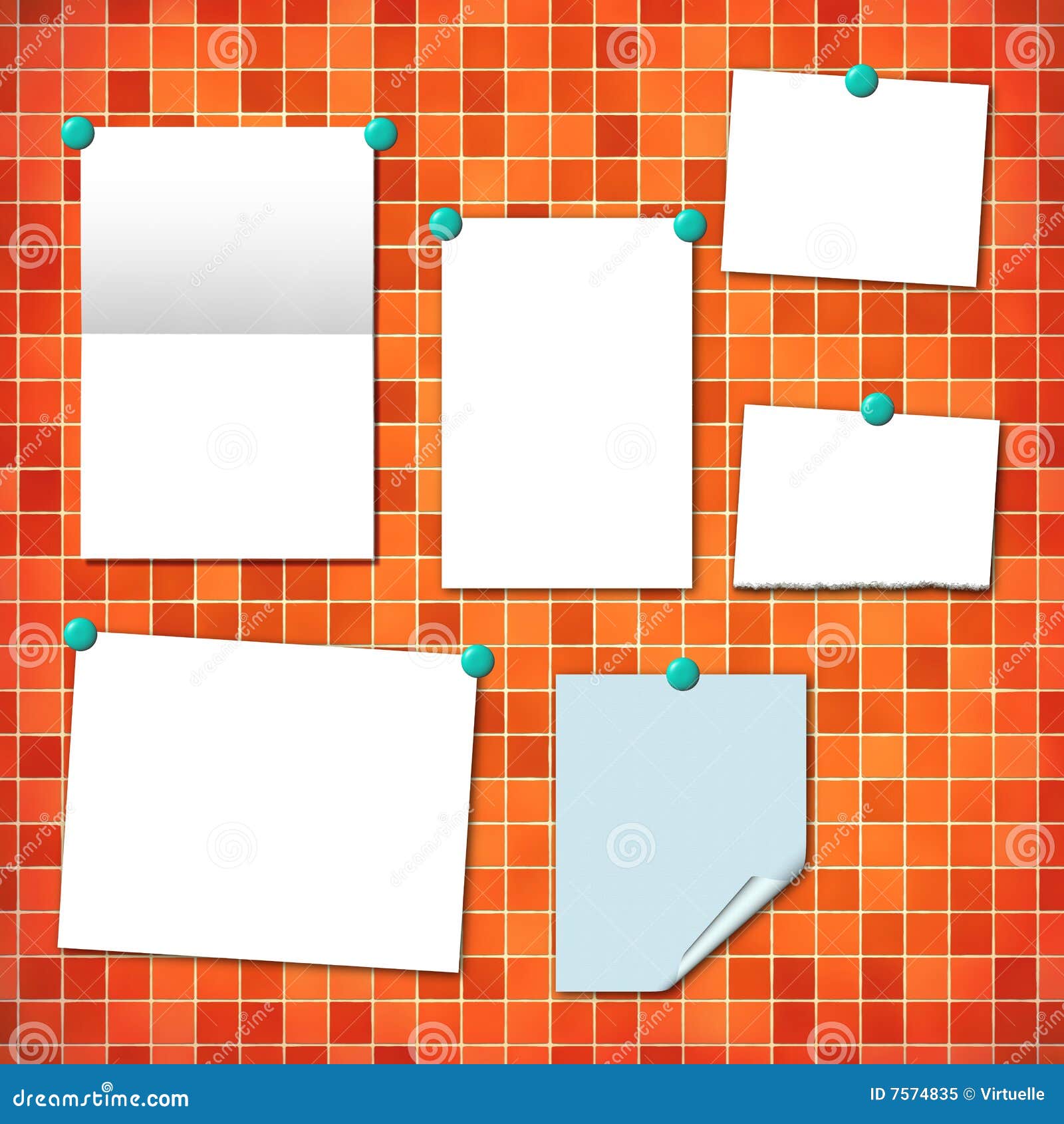 Reminder Cards on a Kitchen Wall Stock Illustration - Illustration of ...