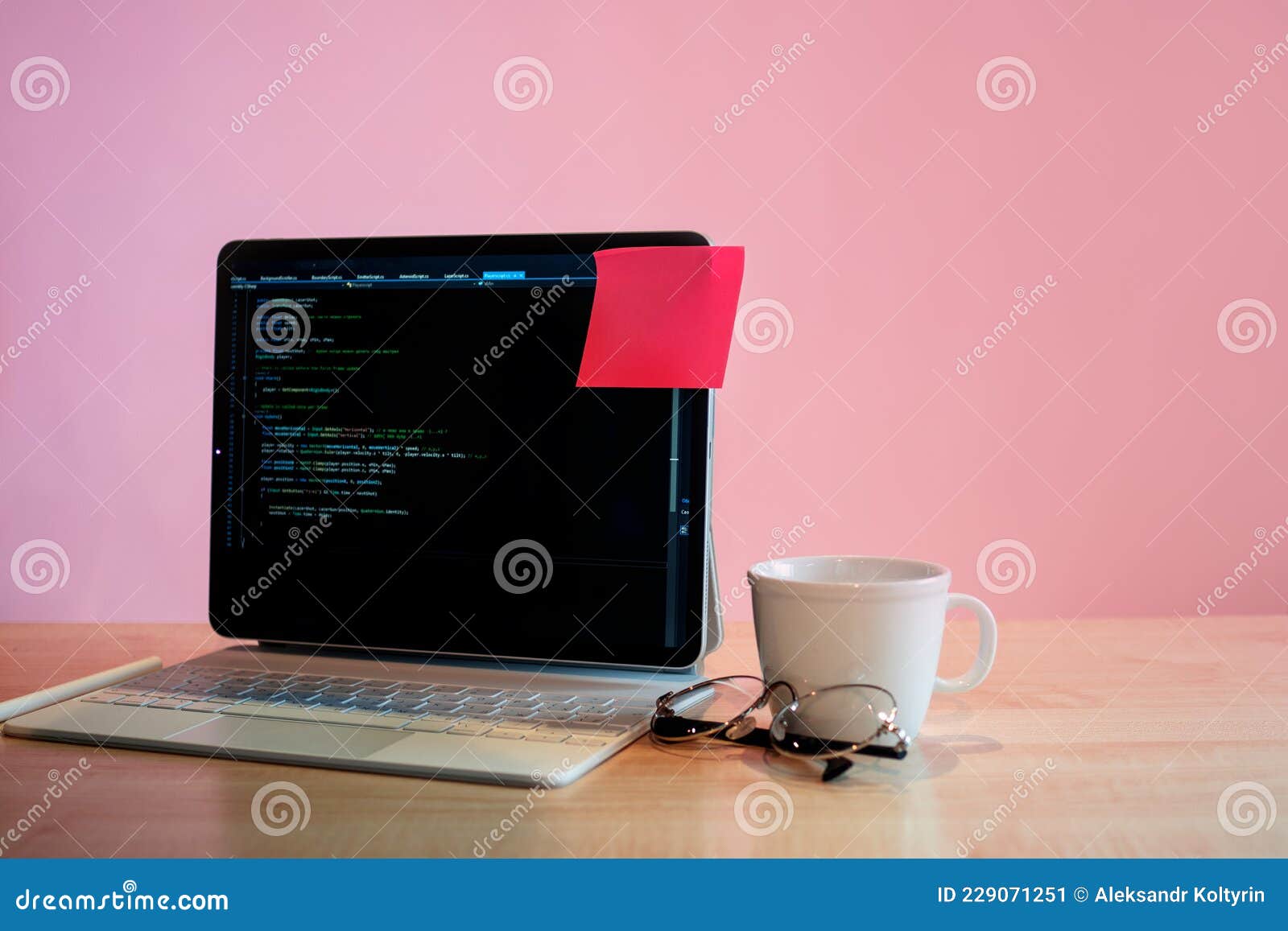 A Reminder in the Corner of the Monitor, it S Time To Write Code, Stock ...