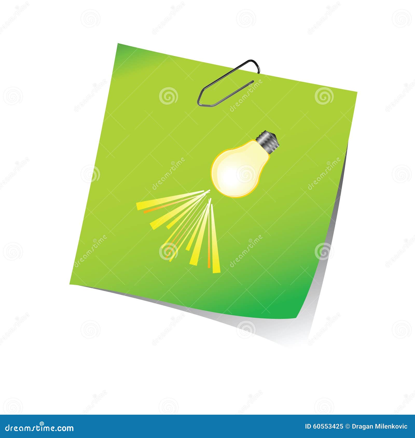 Reminder Green with Light Bulb Vector Stock Vector - Illustration of ...